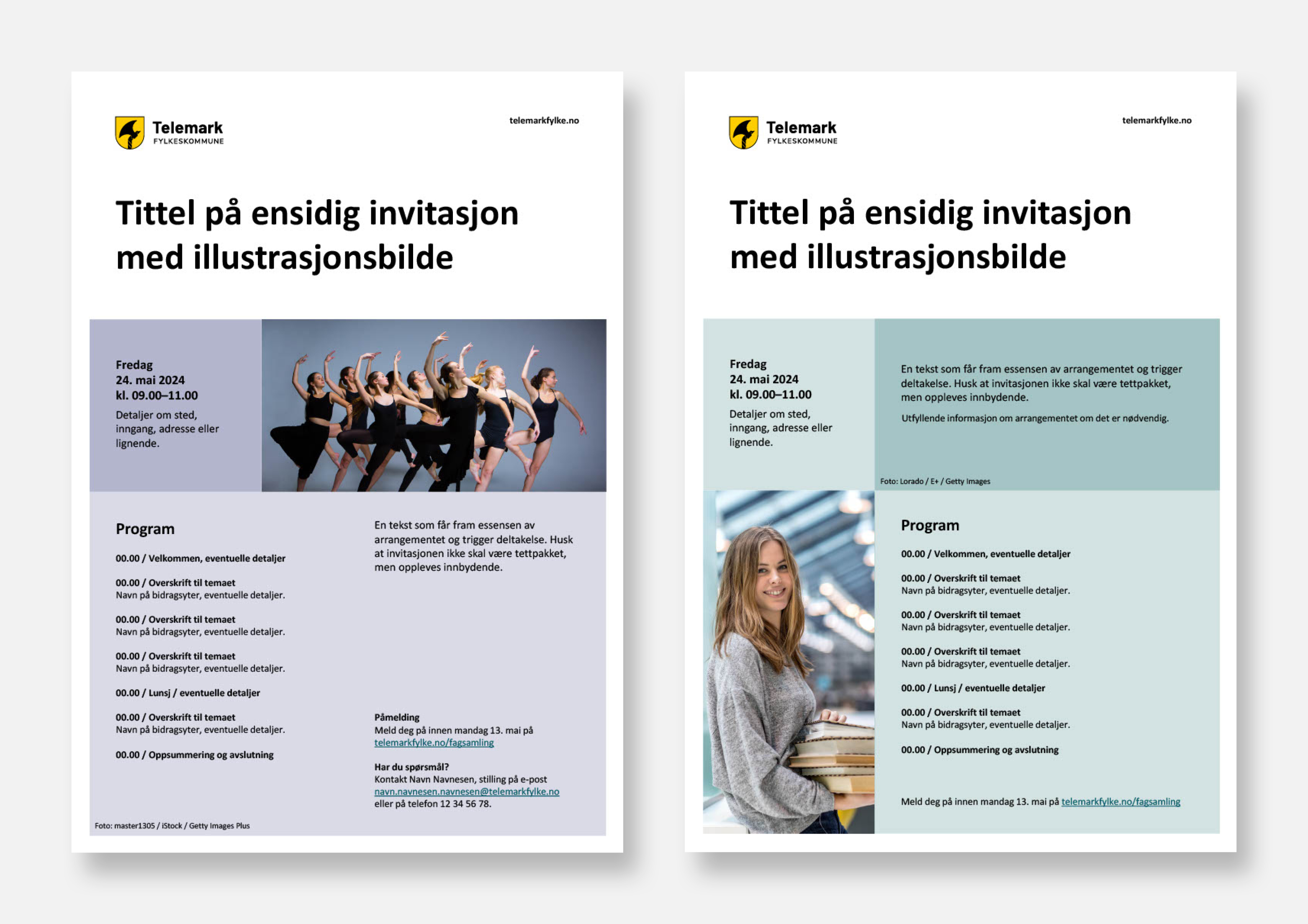 PowerPoint plakat, folder og invitasjon/program - Telemark fylkeskommune